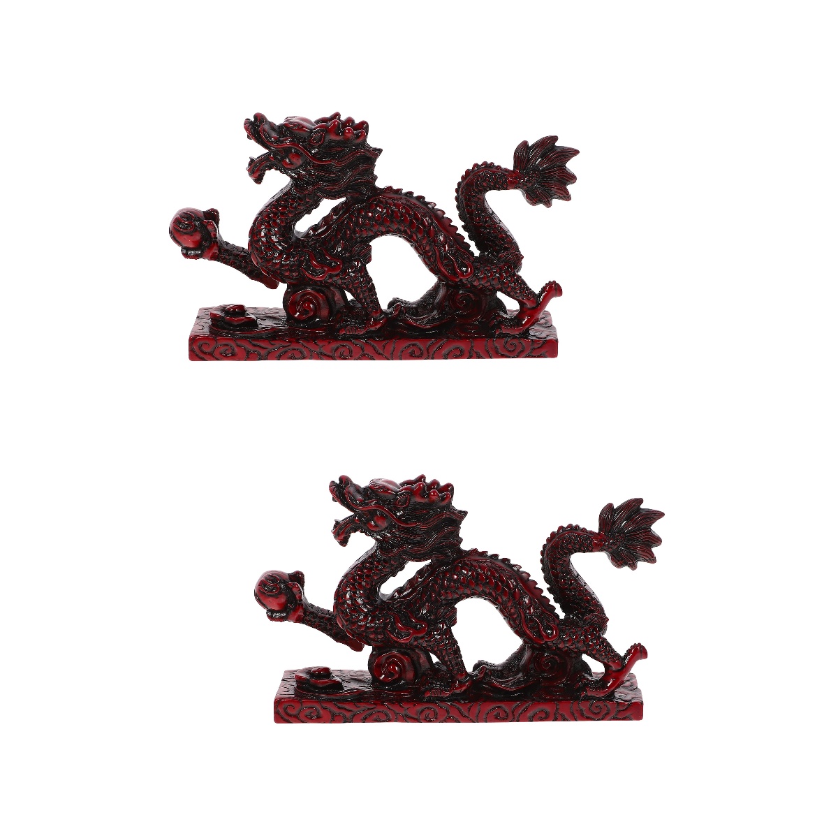 Resin Dragon Statue 2 PCS Shaped Figurine Small Desktop Decor Animal ...