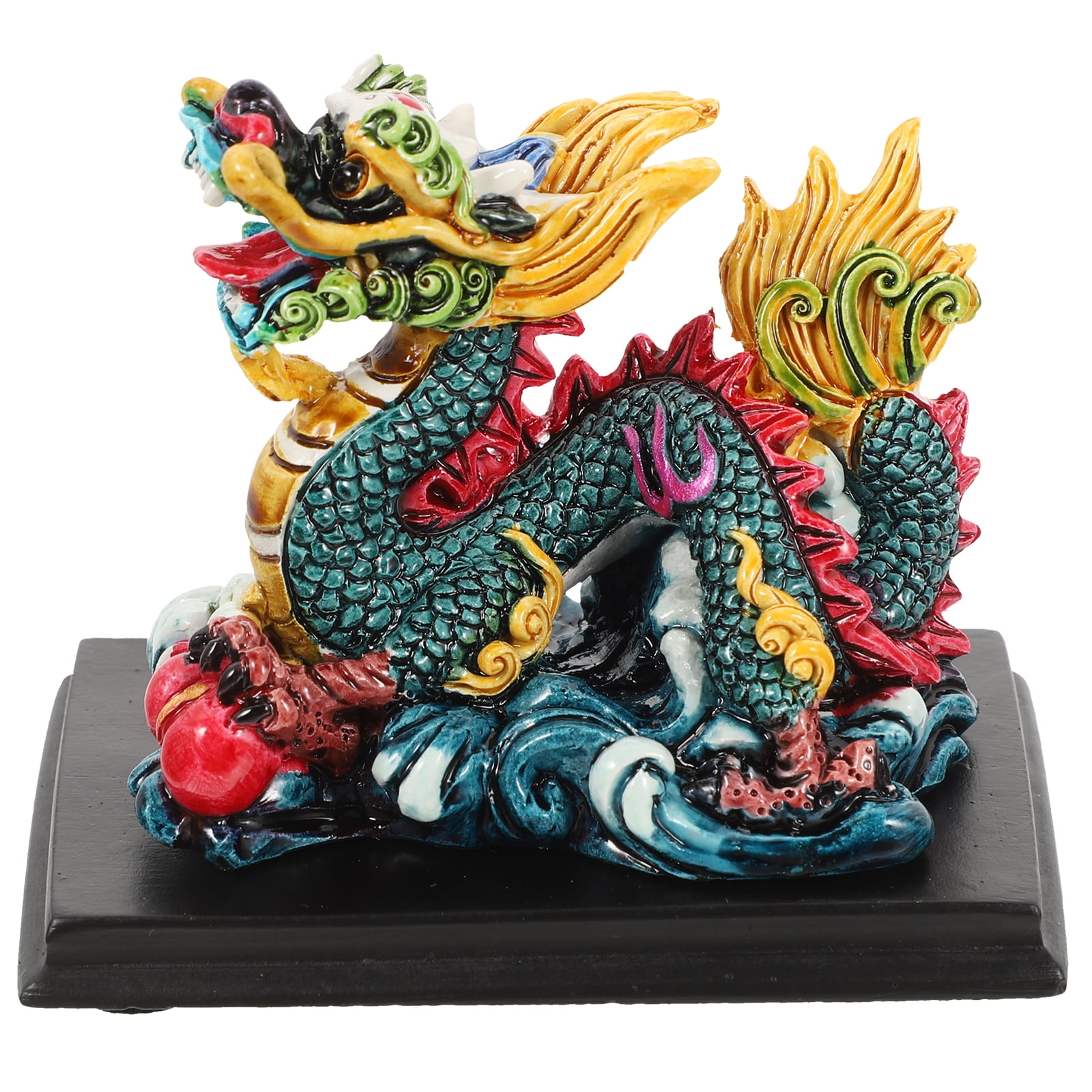 Resin Dragon Statue Chinese Desktop Dragon Sculpture Dragon Figurine ...