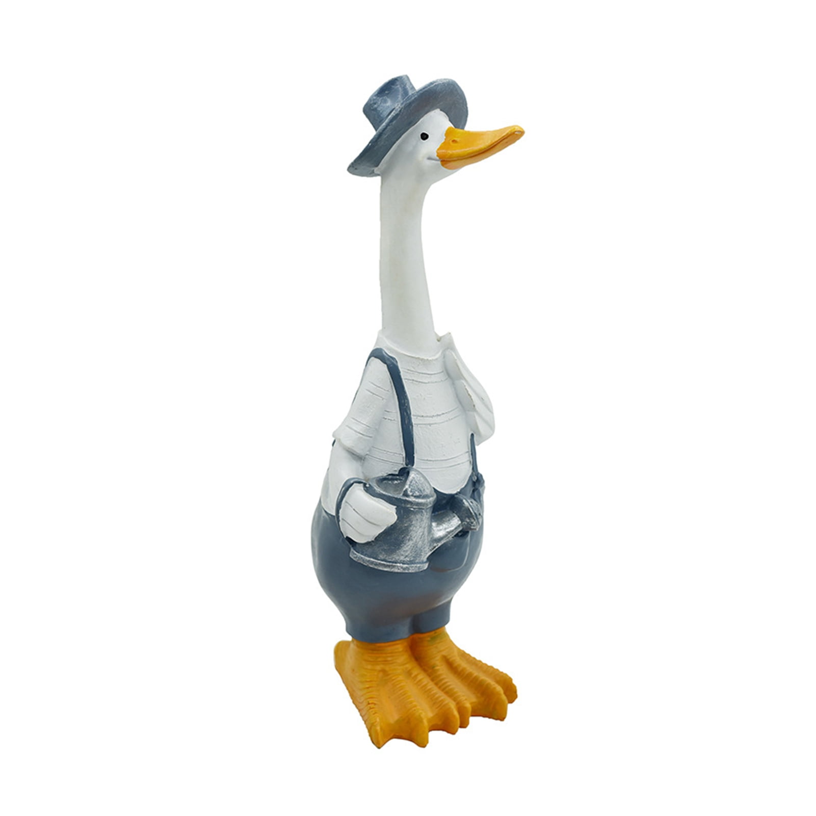 Resin Duck Figurine Garden Decor Duck Statue Hand-Painted Cartoon Duck ...