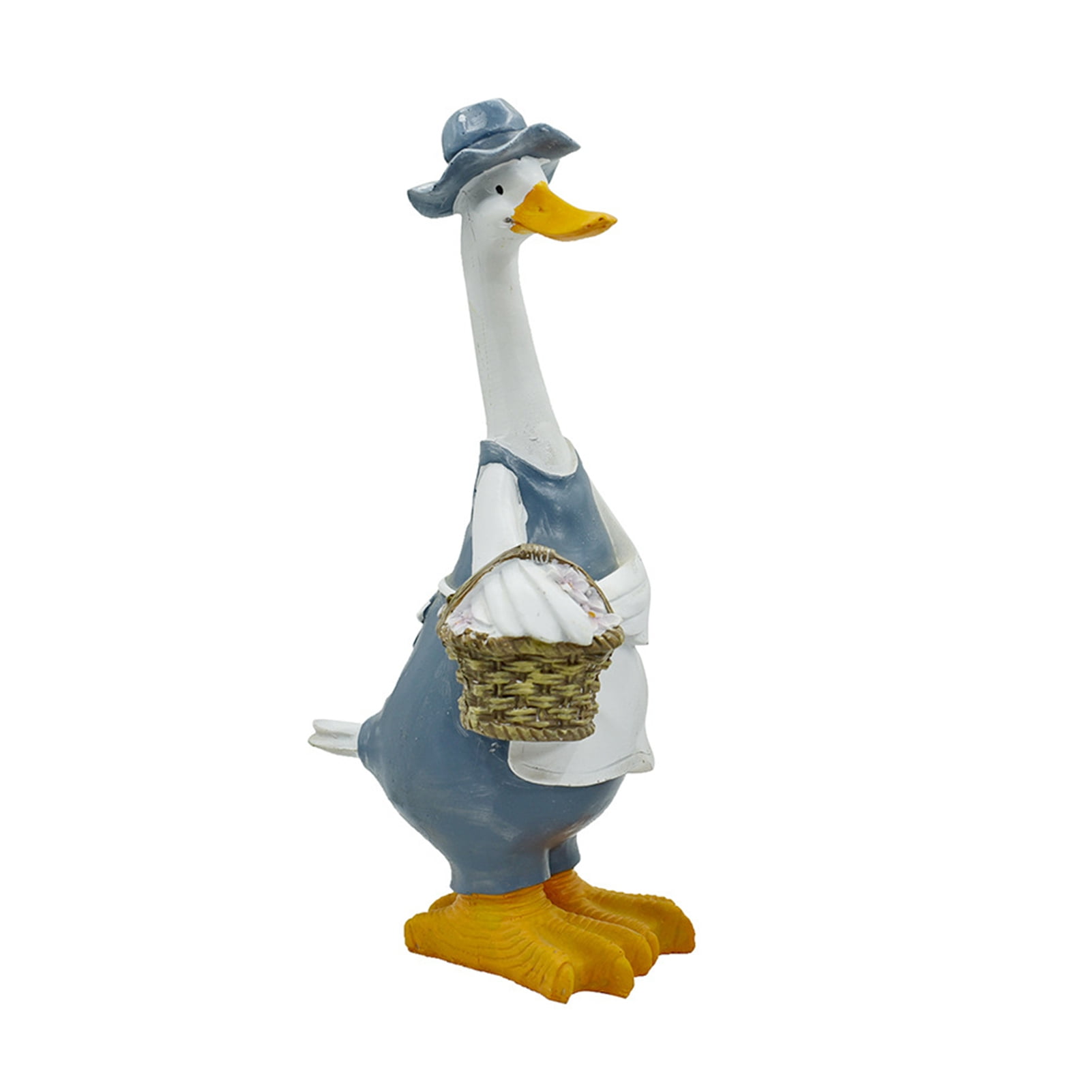 Resin Duck Figurine Garden Decor Duck Statue Hand-Painted Cartoon Duck ...