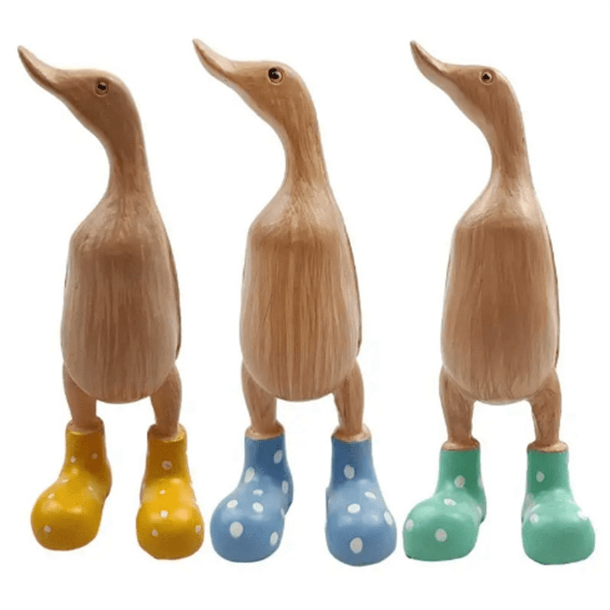 Resin Duck Statue Garden Sculpture Cute Cartoon Ducks Wearing Spotted ...