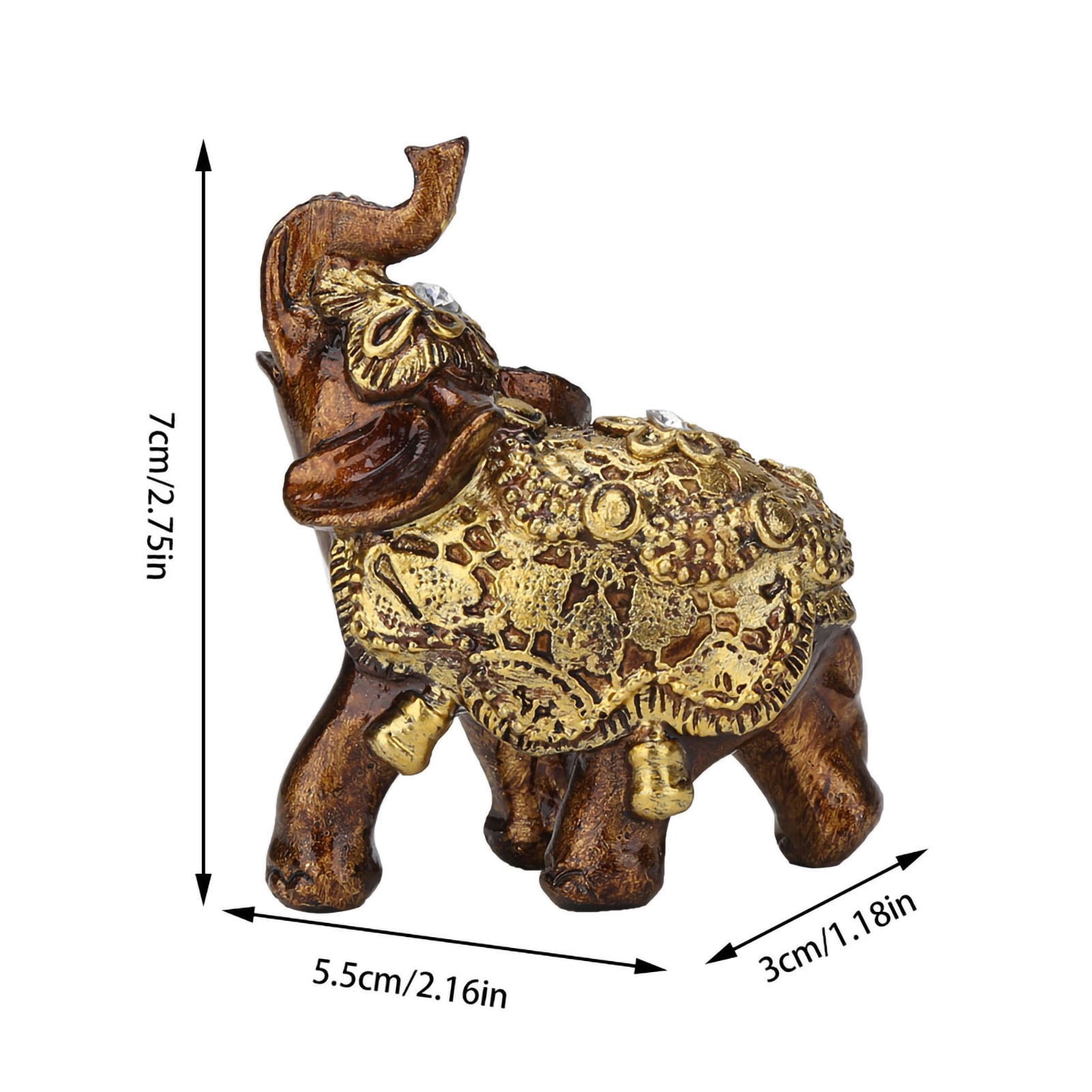 Resin Elephant Statue Wood Grain Feng Shui Elegant Elephant Sculpture ...