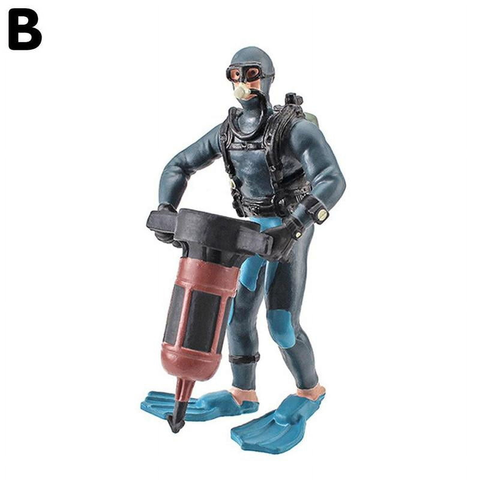 Resin Figures Model Garage Kit Diver And Fish Figures Toys Doll. 3D ...