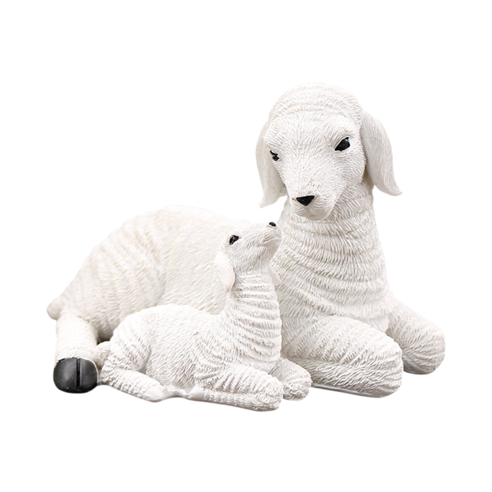 Resin Figurine Lamb Ornament Decor,Resin Sheep Statue, Cute Lamb ...