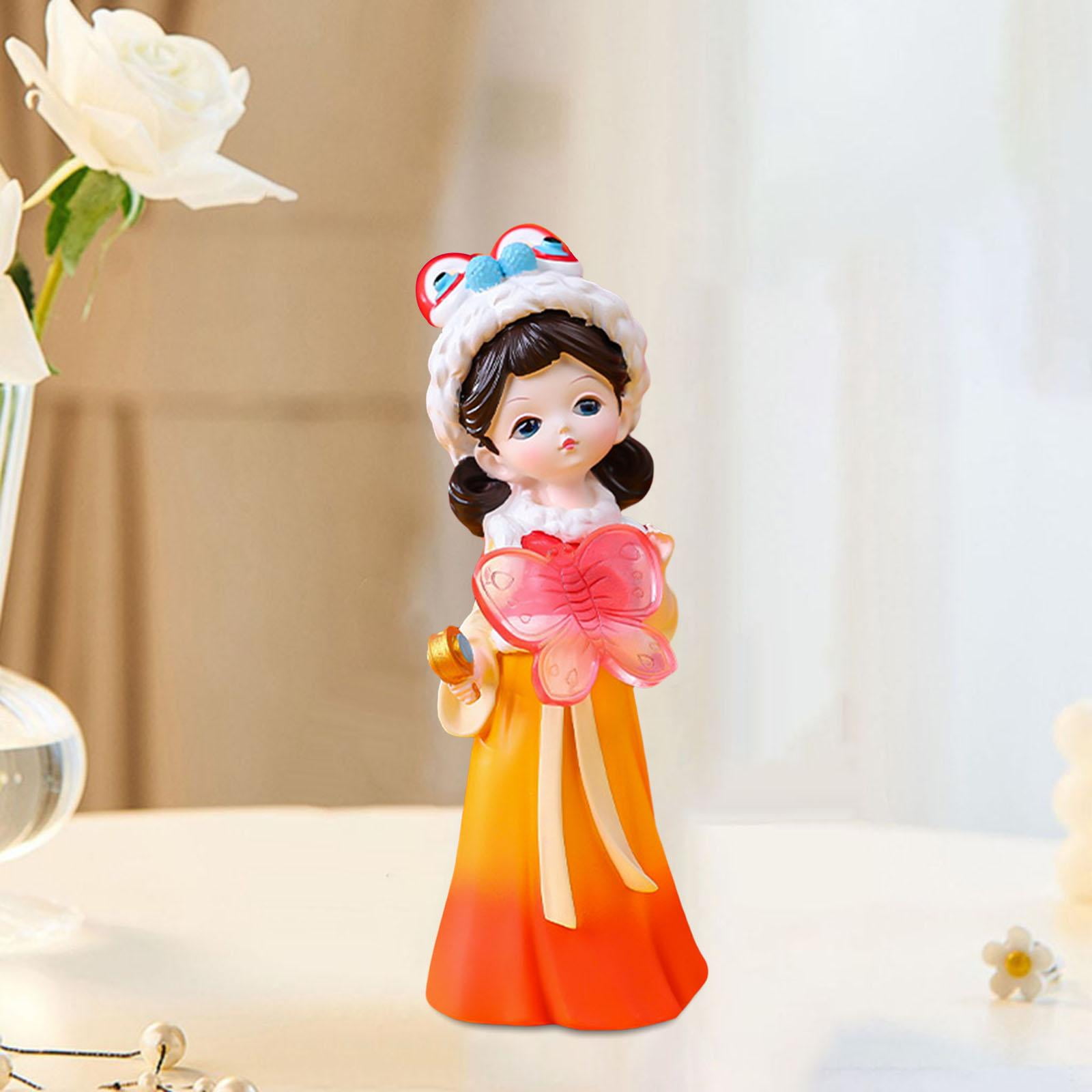 Resin Figurines Sculpture Ornaments Desk Chinese Doll Traditional ...