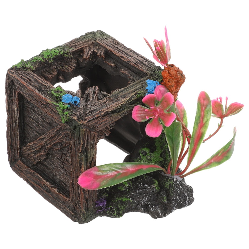 Raindrops Resin Aquarium Ornament Dark Brown Fish Tank Cave for Home ...