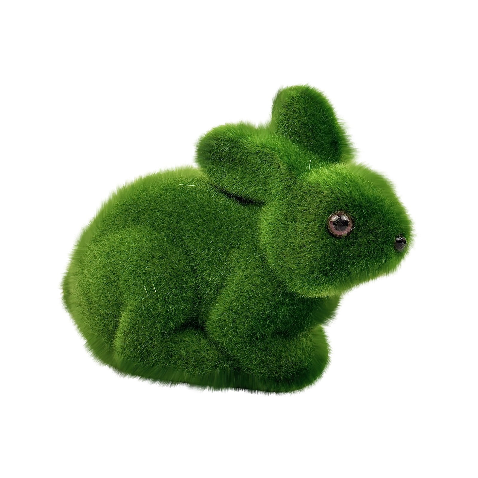 Resin Flocked Bunny Figurines Artificial Green Moss Bunnies for Easter ...