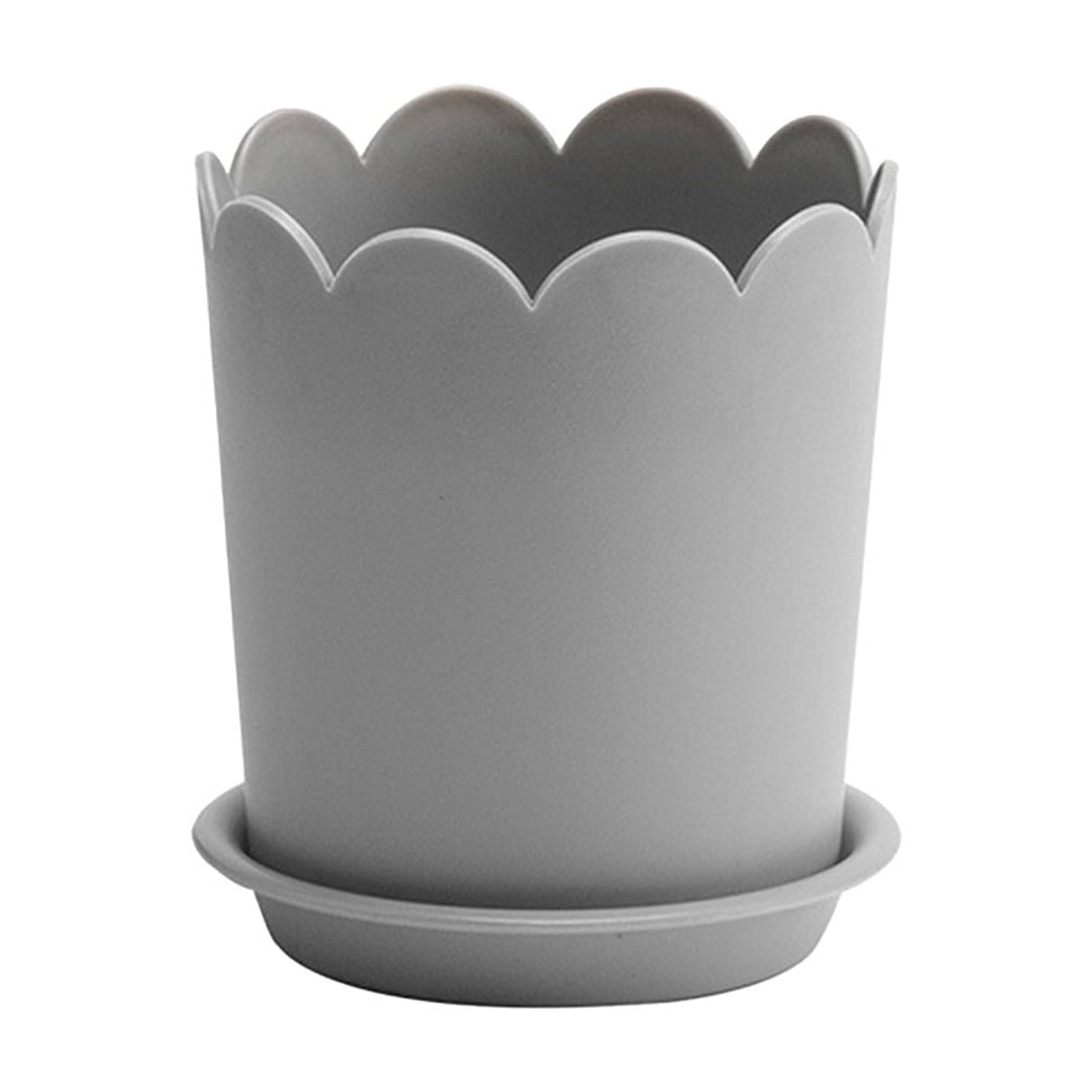 Resin Flower Pot with Bottom Drag Tray - Thickened Durable Frosted ...