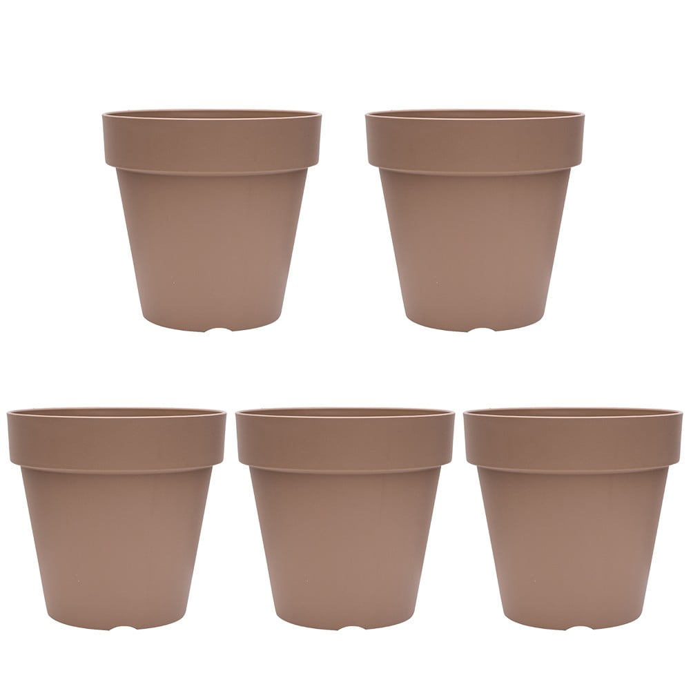 Resin Flower Pots with Trays Set of 10 Breathable Terracotta Planters ...