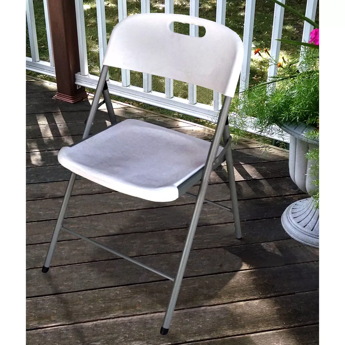 Resin Folding Chair Off White - Walmart.com