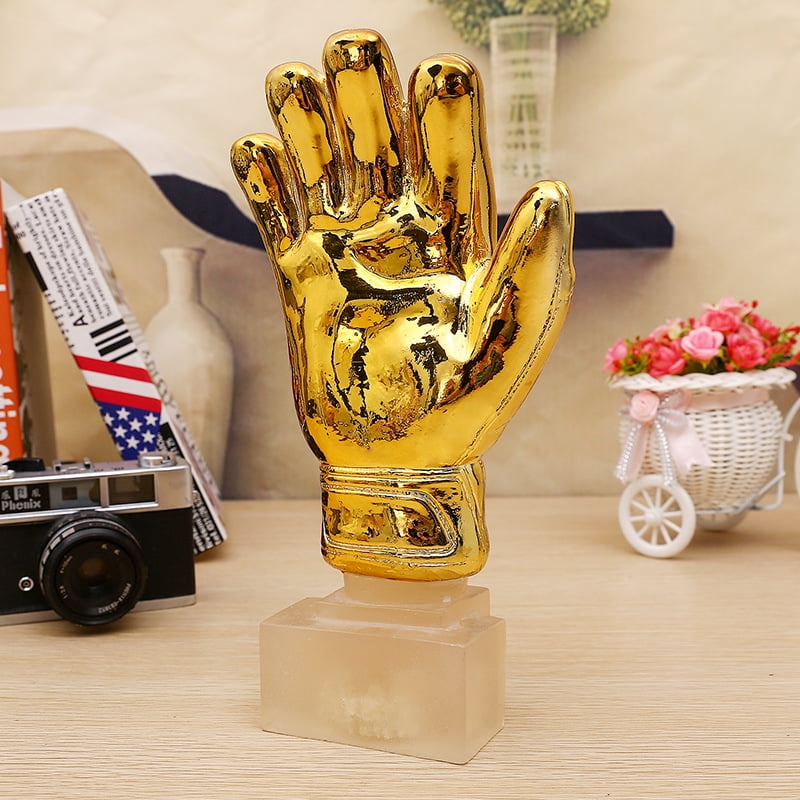Resin Football Goalkeeper Gloves Trophy Champion Goalkeeper Golden ...
