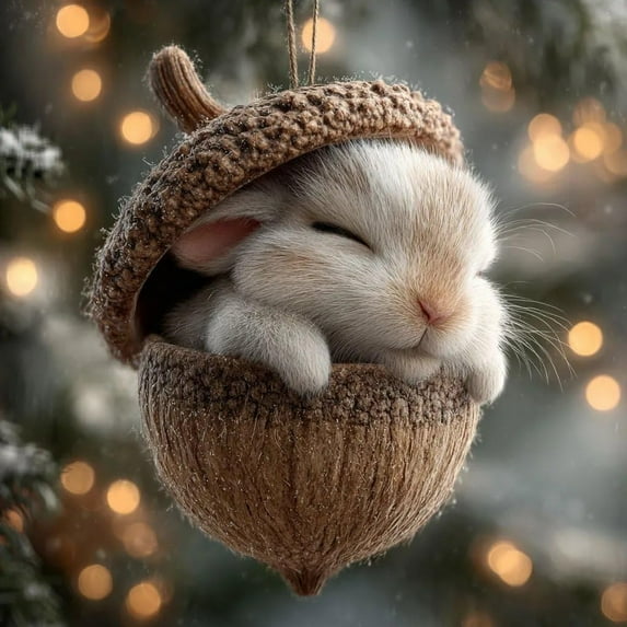 Resin Forest Animal Acorn Ornaments Cozy Forest Christmas Decoration,3D ...