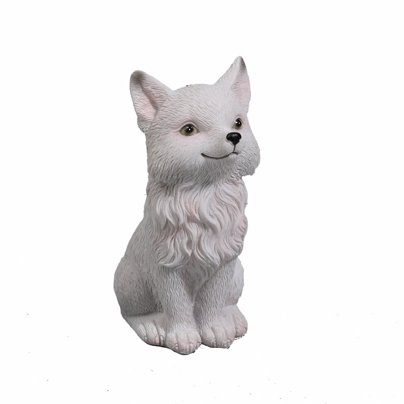 Resin Fox Statues，White Modern Small Resin Animal Statues Decorative ...
