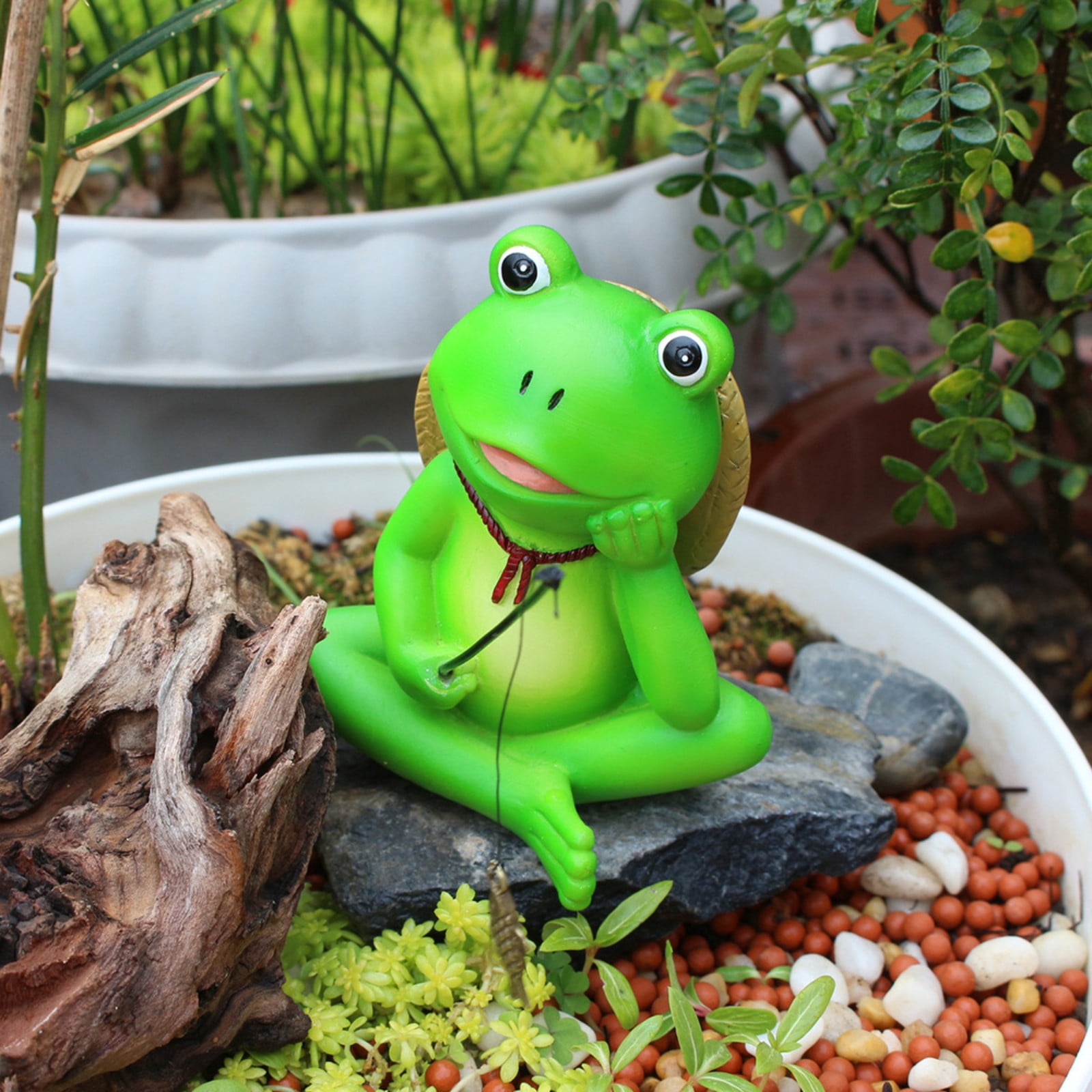 Resin Frog Statue,Fishing Frog Statue,Miniature Frog Garden Statues for ...
