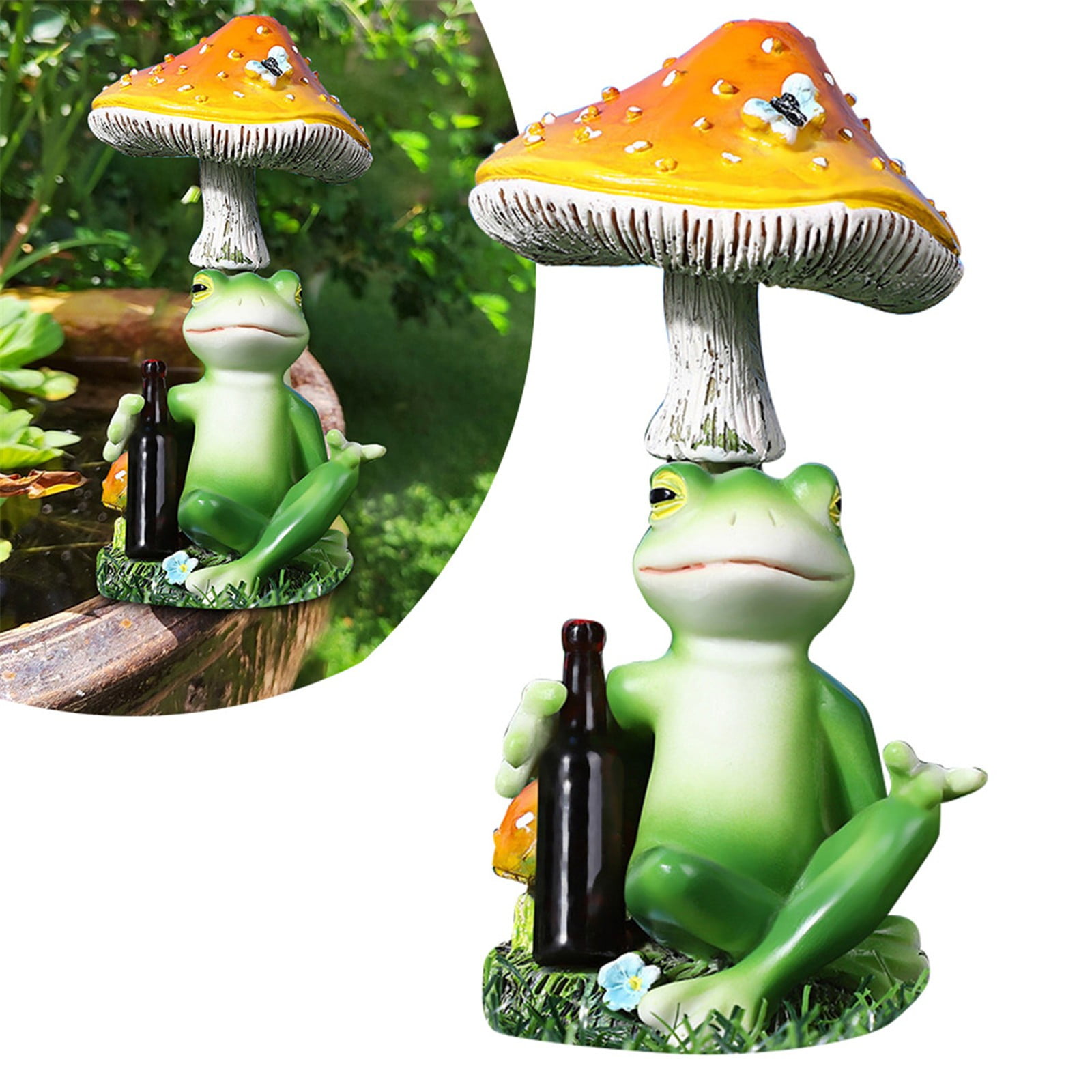 Resin Frog Statue Miniature - Garden Decor for Fairy Gardens, Aquarium ...