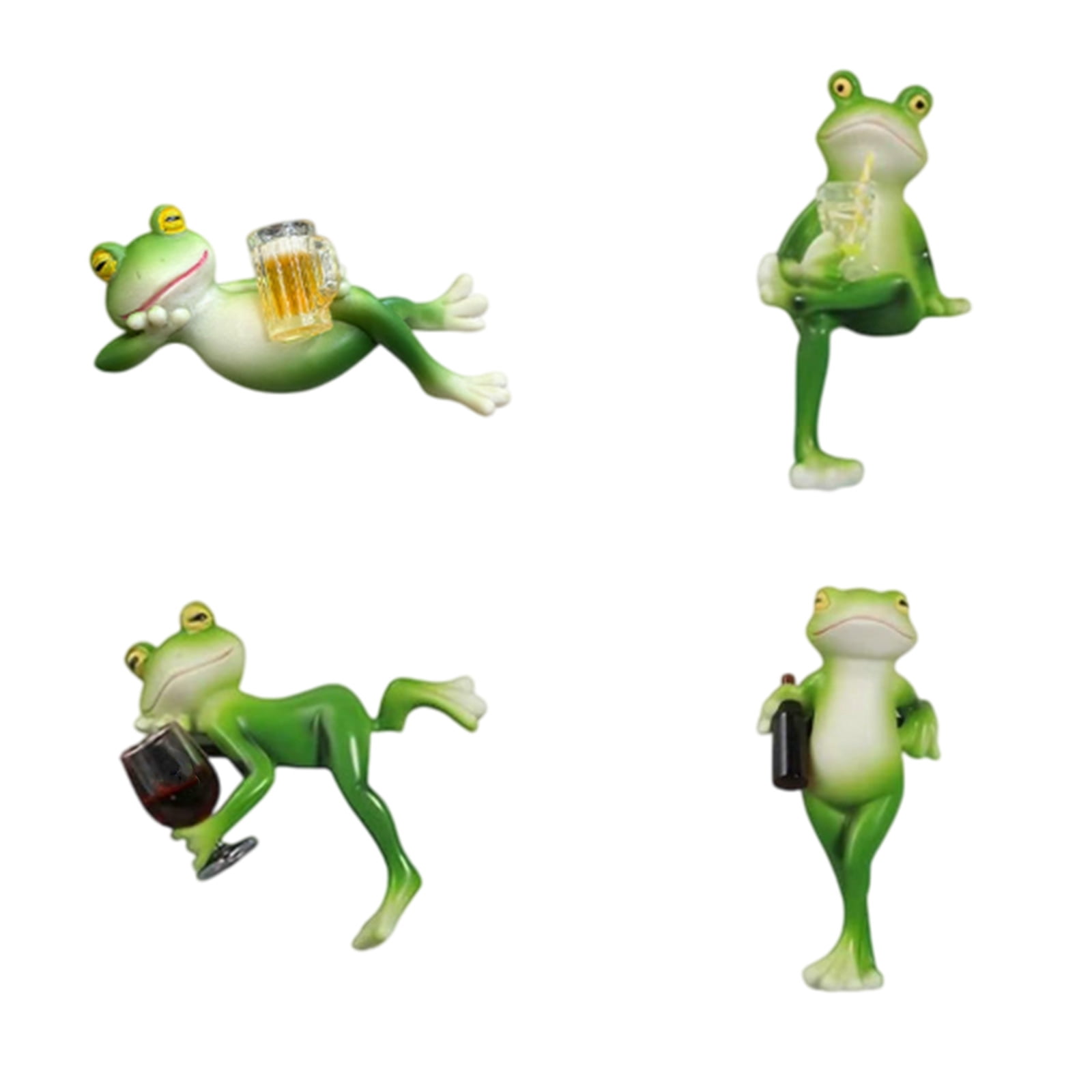 Resin Frogs Figurine Garden Decors Frogs Statue Pots Huggers Decor for ...