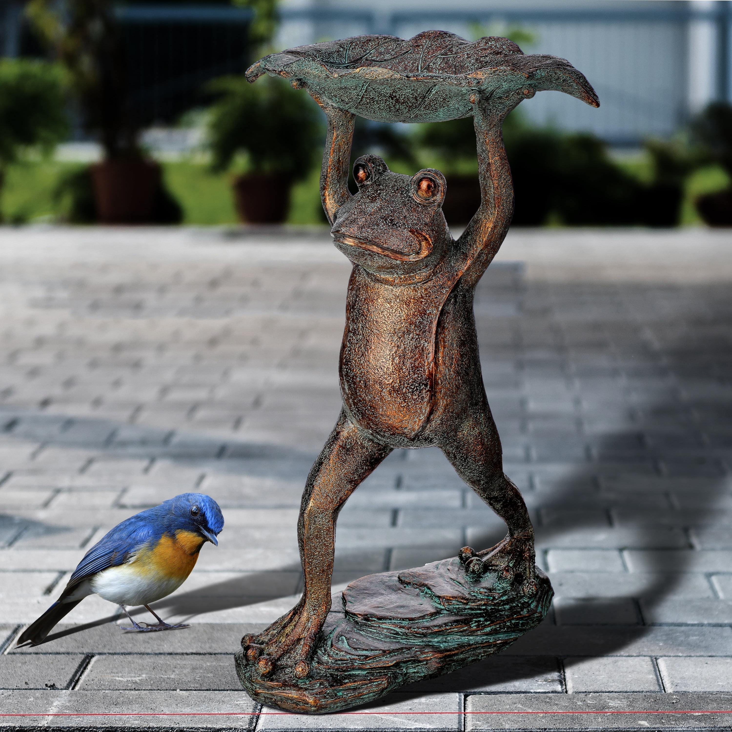 Resin Garden Standing Frog Feeder 18" - Walmart.com