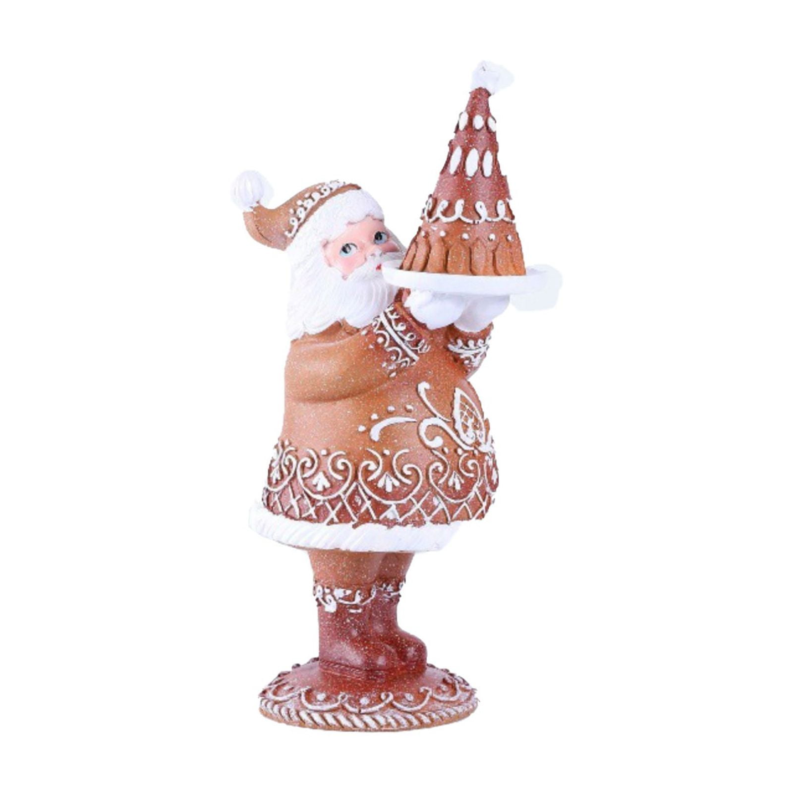 Resin Gingerbread Santa Claus Indoor Home Statues Creative Christmas ...