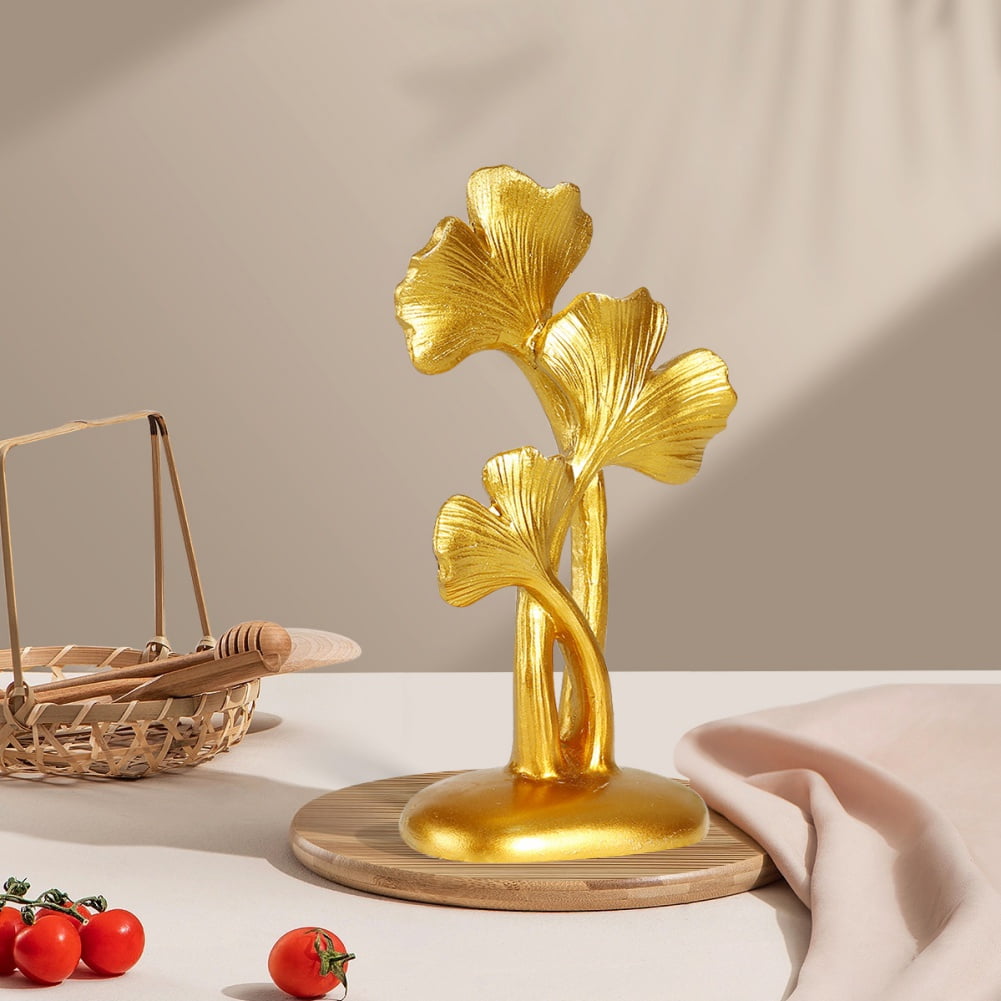 Resin Ginkgo Leaf Ornaments, Gold Ginkgo Leaf Desktop Decoration ...