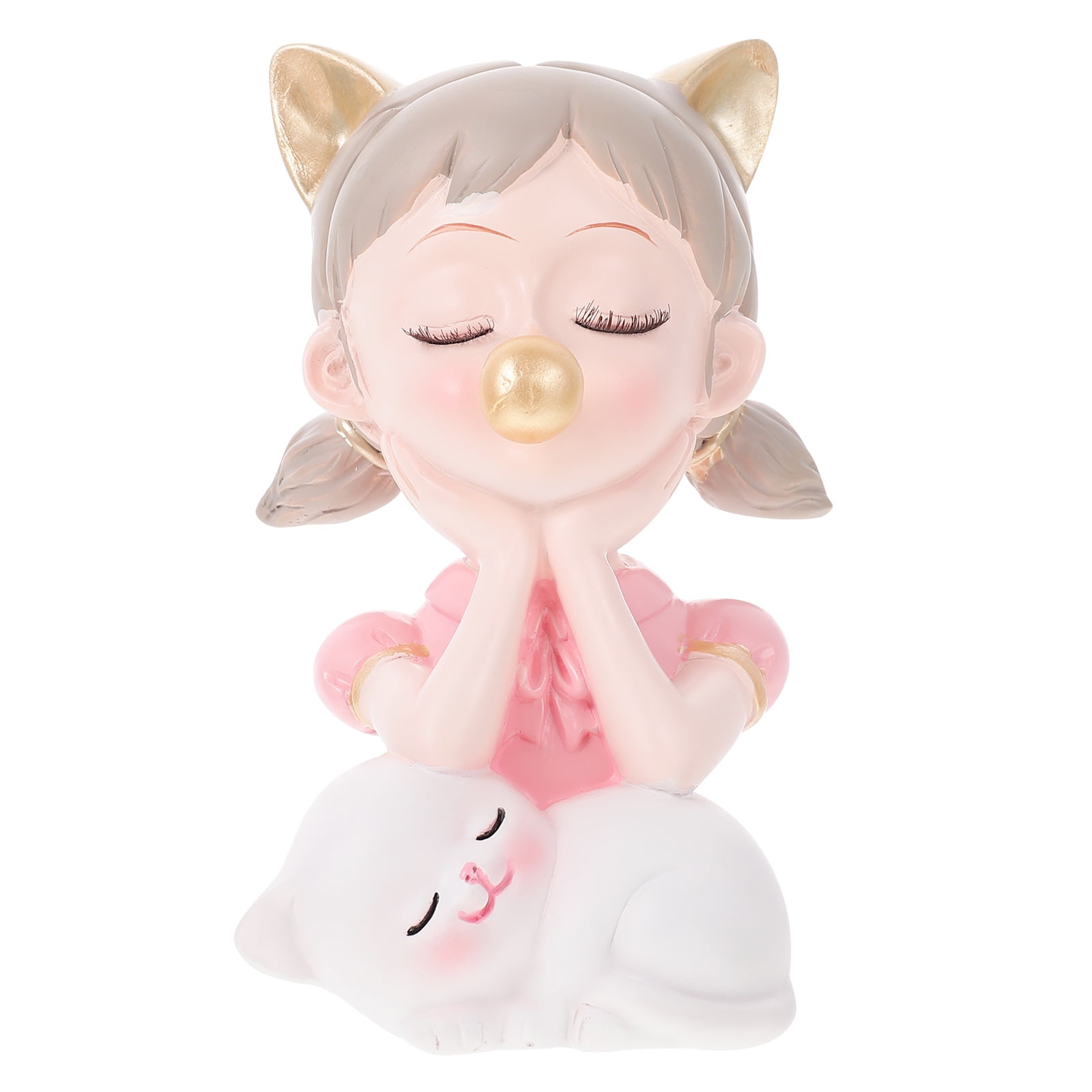 Resin Girl Statue Adornment Cartoon Girl Statue Creative Tabletop ...