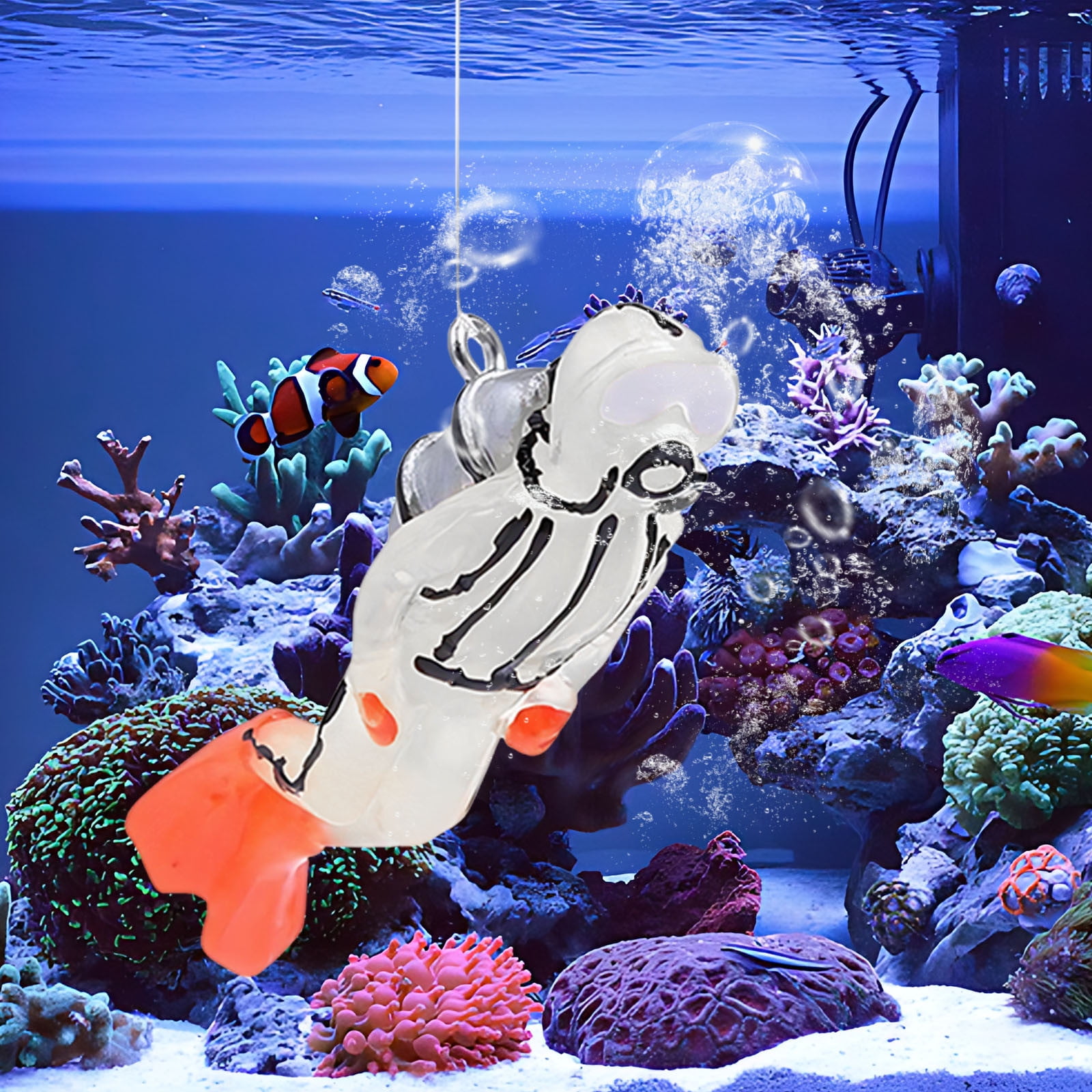 Resin Glows In-the-dark Floating Diver Fish Tank Decoration Piece ...