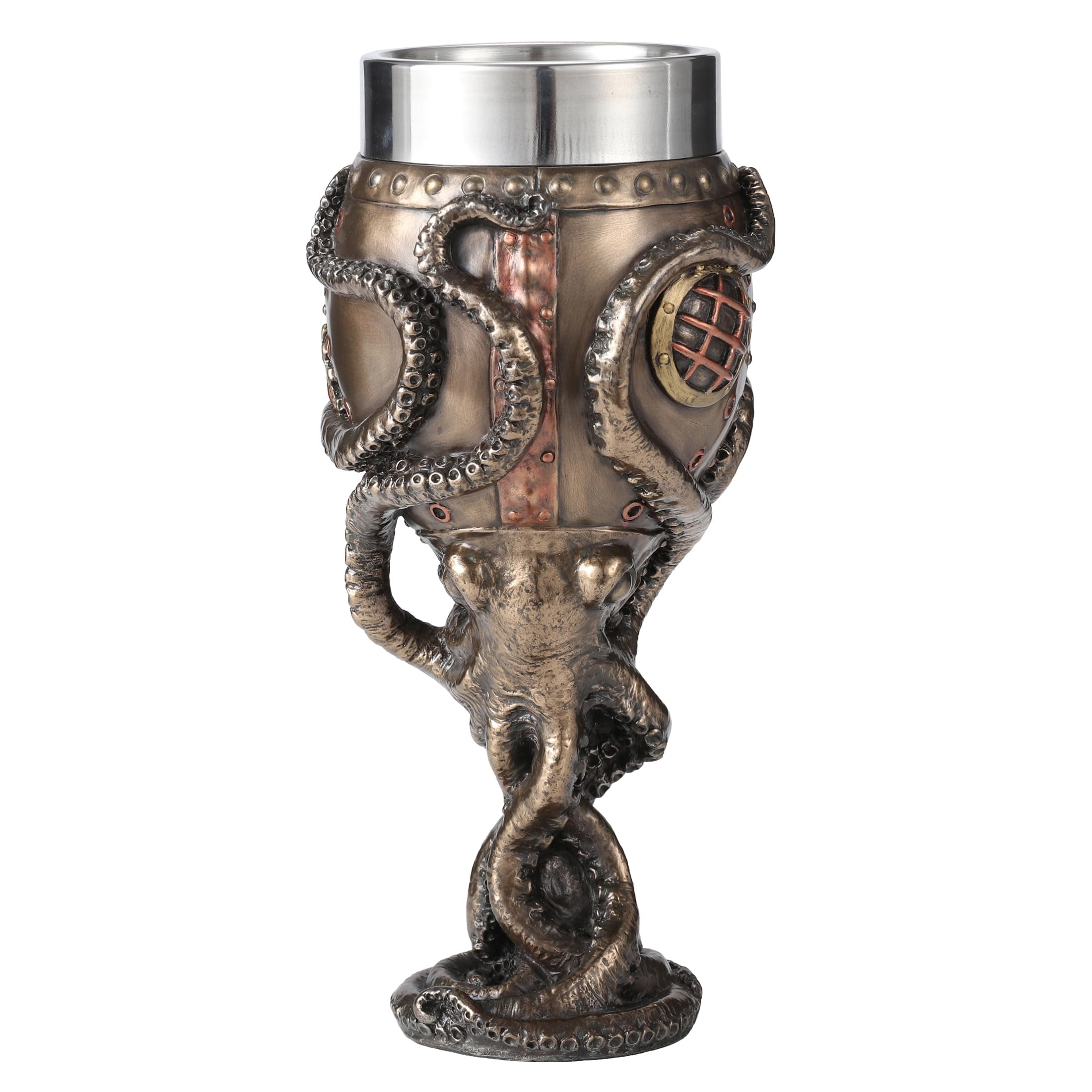Resin Goblets Steampunk Brass Octopus Grasping Bathysphere Goblet 3.5 X ...