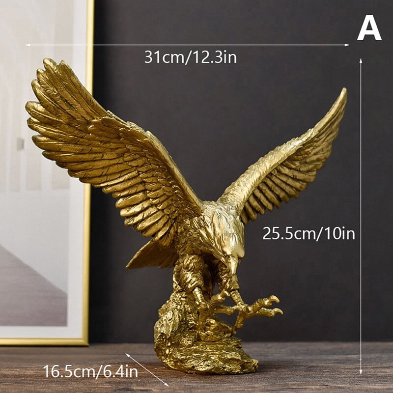Resin Golden Eagle Statue Art Animal Model Collection Ornament Home ...