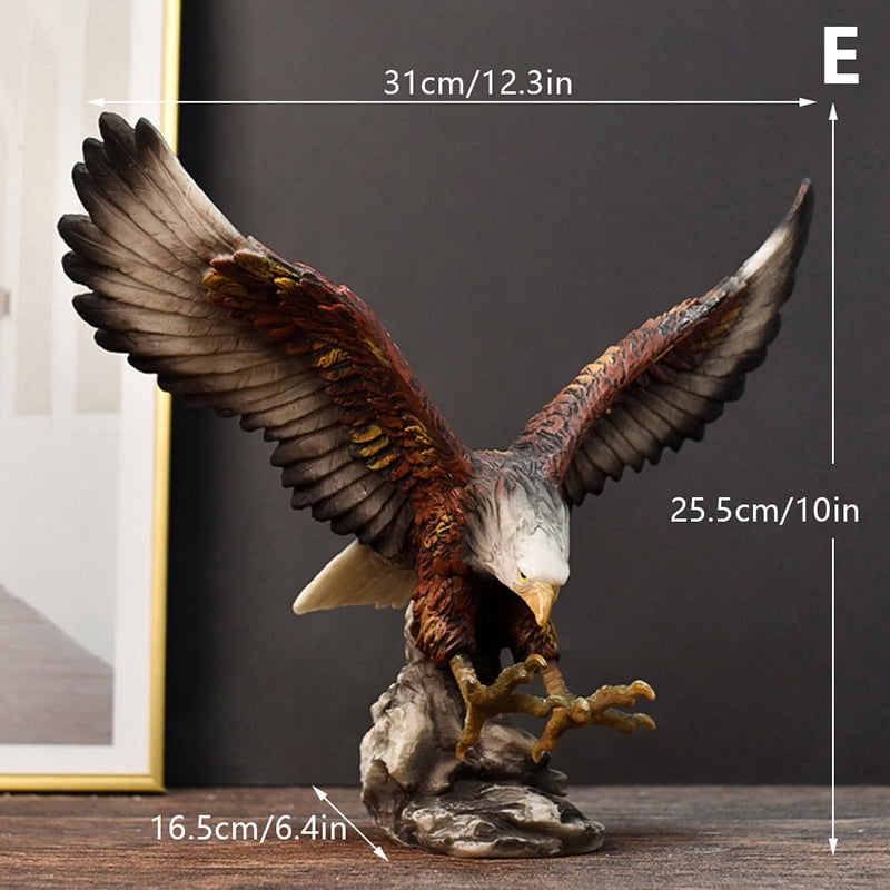 Resin Golden Eagle Statue Art Animal Model Collection Ornament Home ...