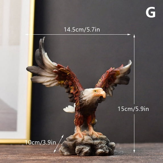 Resin Golden Eagle Statue Art Animal Model Collection Ornament Home ...