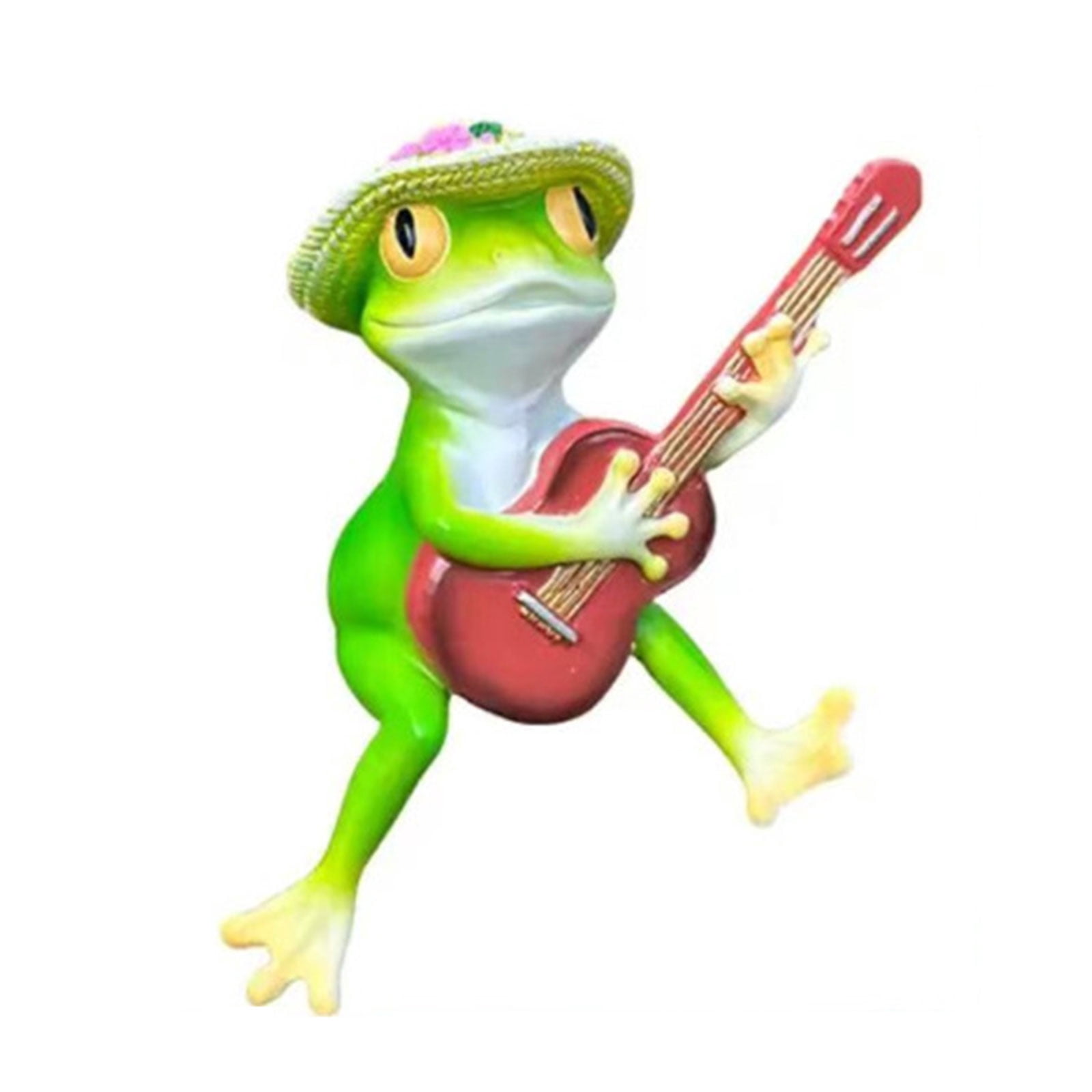 Resin Guitar Frog Garden Statue, Outdoor Fairy Decor Rock Figurines for ...