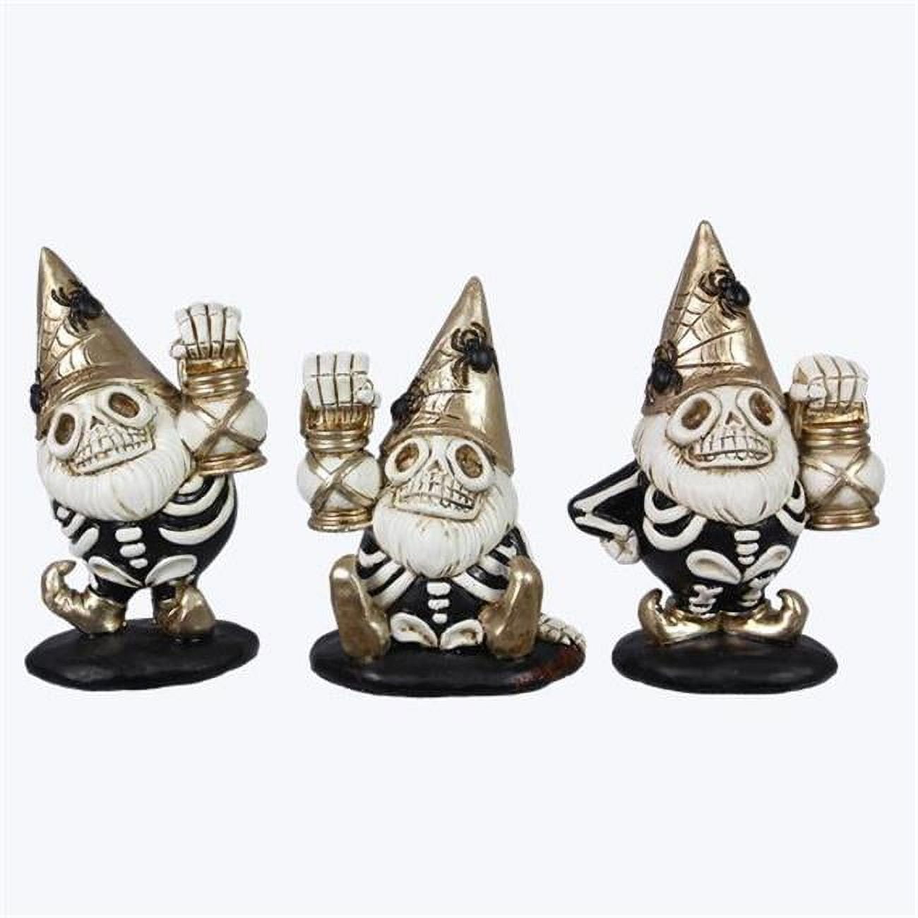 Resin Halloween Gnome Skeletons Decor, Assorted Color - 3 Piece ...