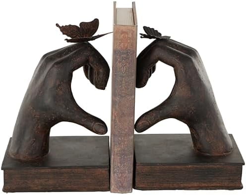 Resin Hands Decorative Bookends Heart Inspired Non Skid Bookends with ...