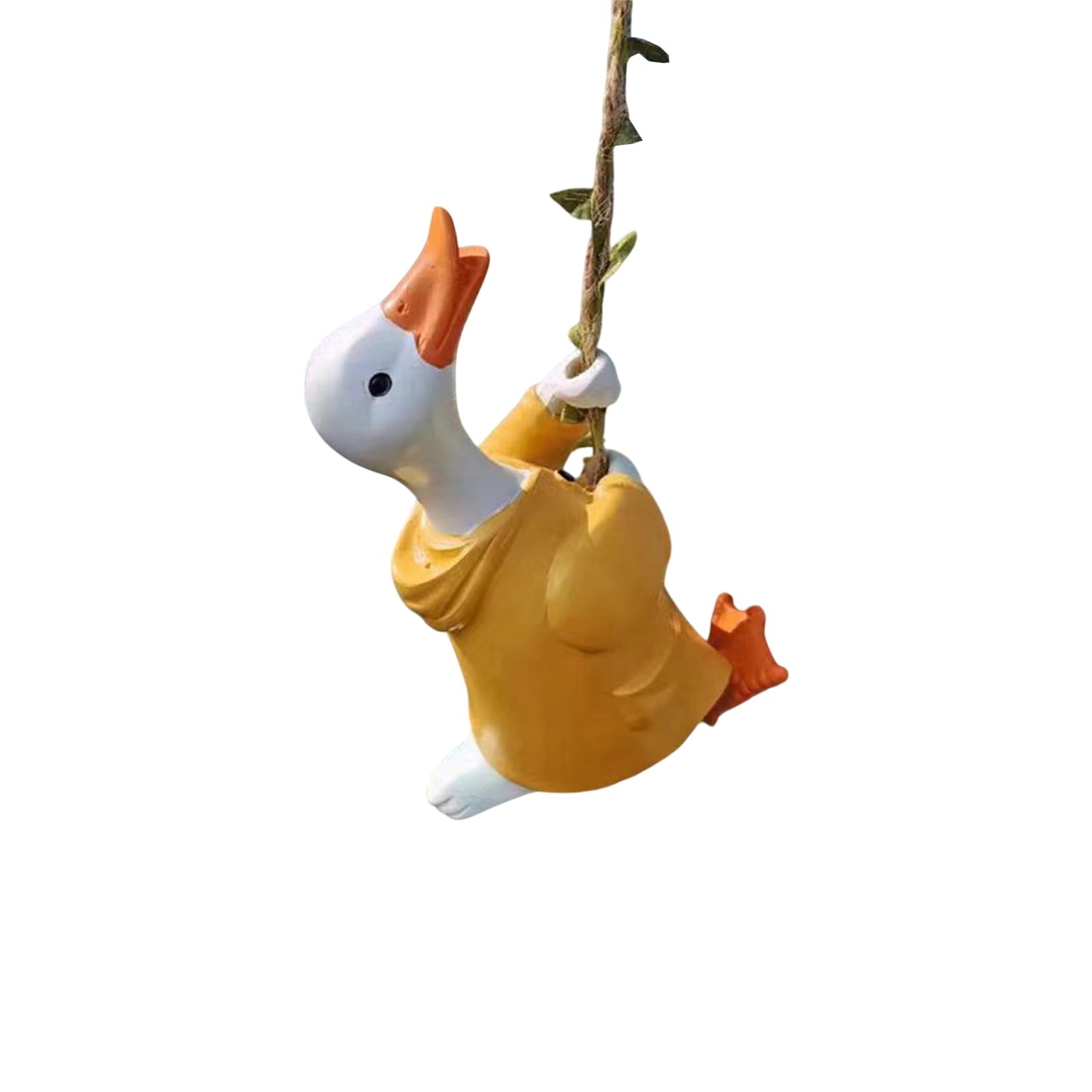 Resin Hanging Animal Statue with Rope and Hook Climbing Duck Statue ...