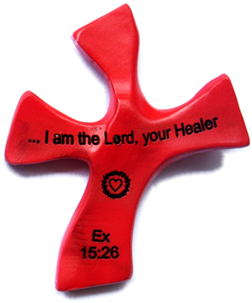 Resin Healing Cross - complete with Prayers and Certificate (4.5 x 3.6 ...