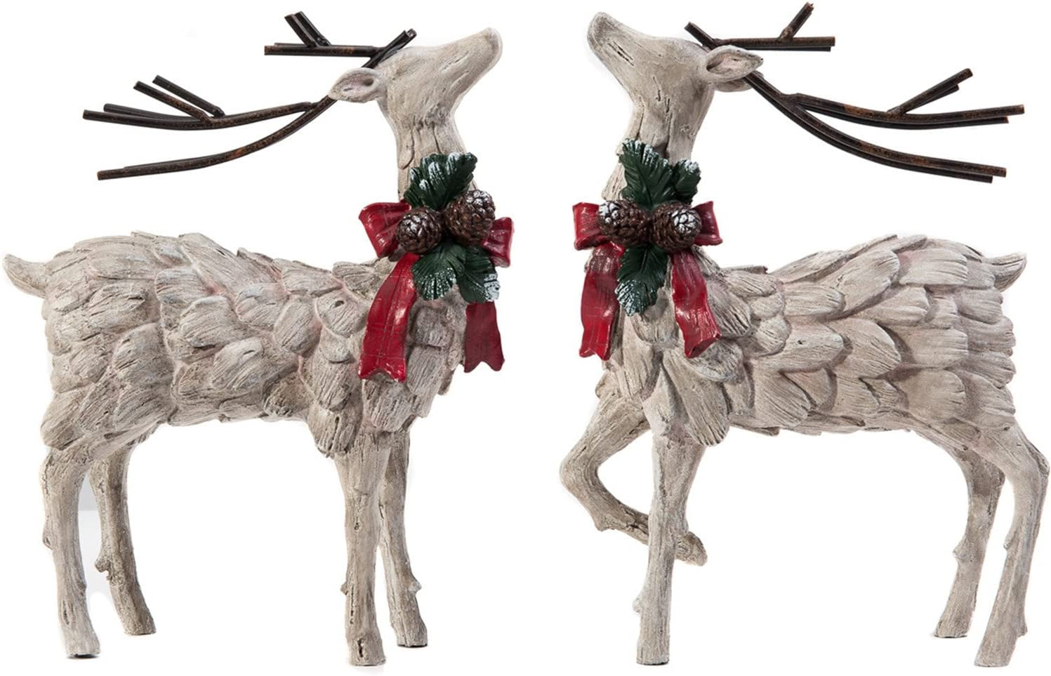 Resin Deer Xmas Indoor Tabletop Decoration, Holiday Figurine Decorative ...