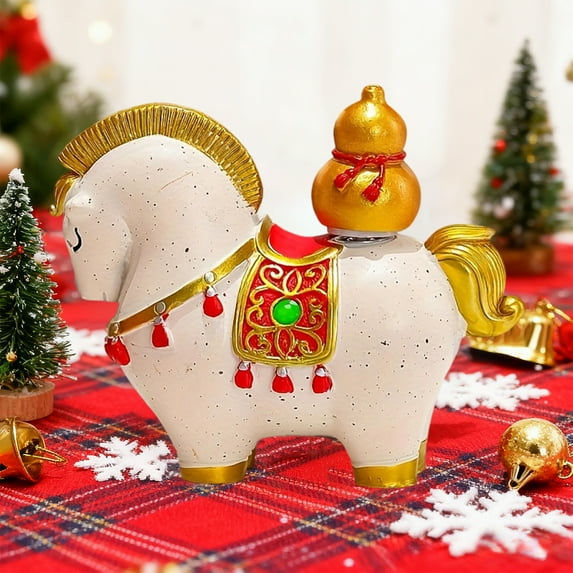 Resin Horse Statue, Chinese Red Feng Shui Zodiac Horse Figurine for ...