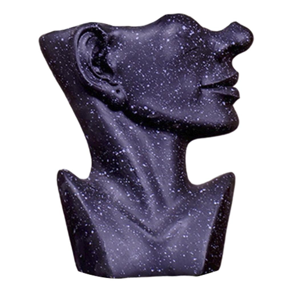 Resin Human Face Vase, Head Vase Modern Nordic Sculpture Black ...