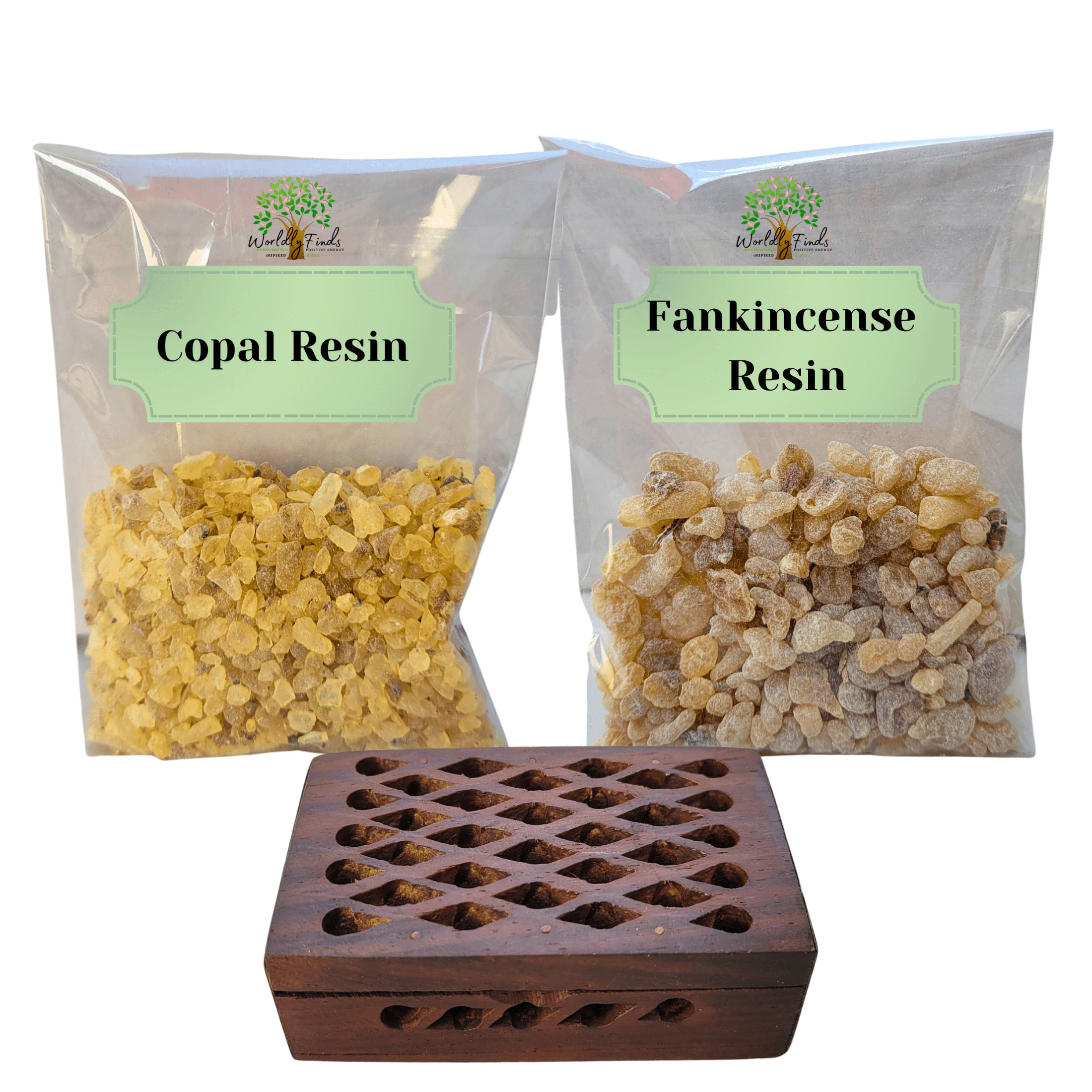 Resin Incense Set with Diffuser Incense Box, Natural Copal Resin ...