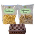 Resin Incense Set with Diffuser Incense Box, Natural Copal Resin ...