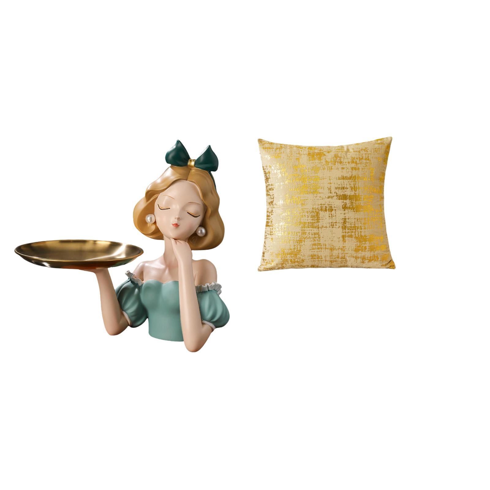 Resin Key Holder Tray Princess Statue Pillow Cover Square Shape Soft ...