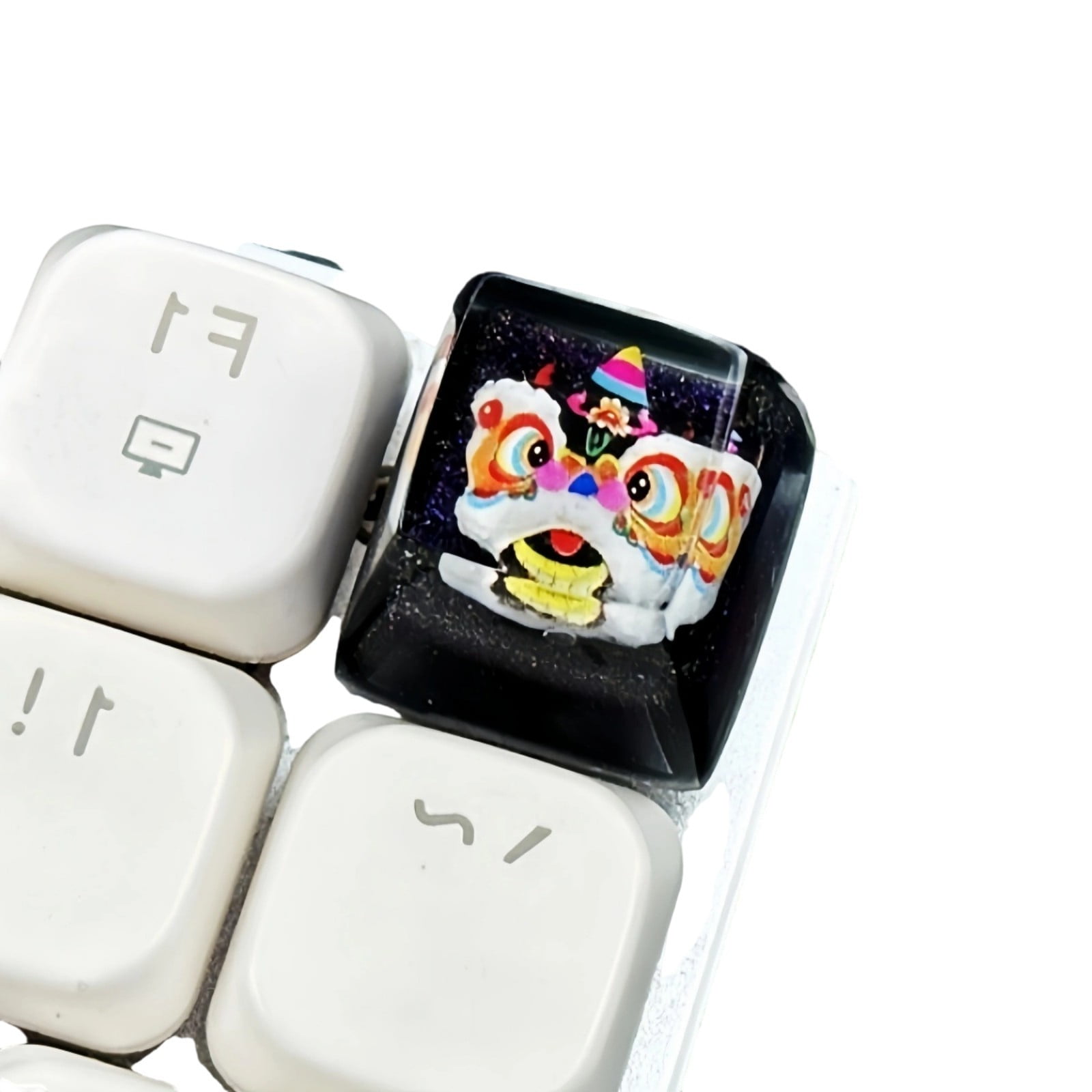 Resin Keycap With Traditional Dragon Dance Inlay Translucents Touch ...