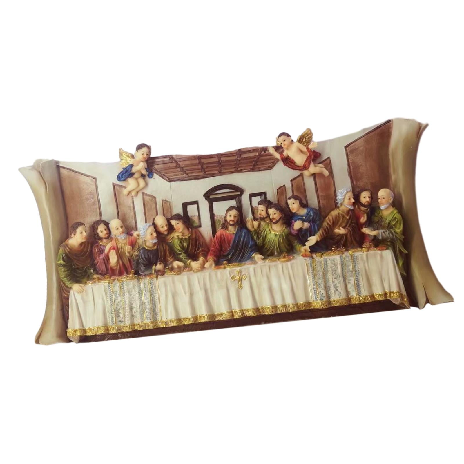 Resin Last Supper Sculpture Statue Tabletop Figurine for Home Religious ...