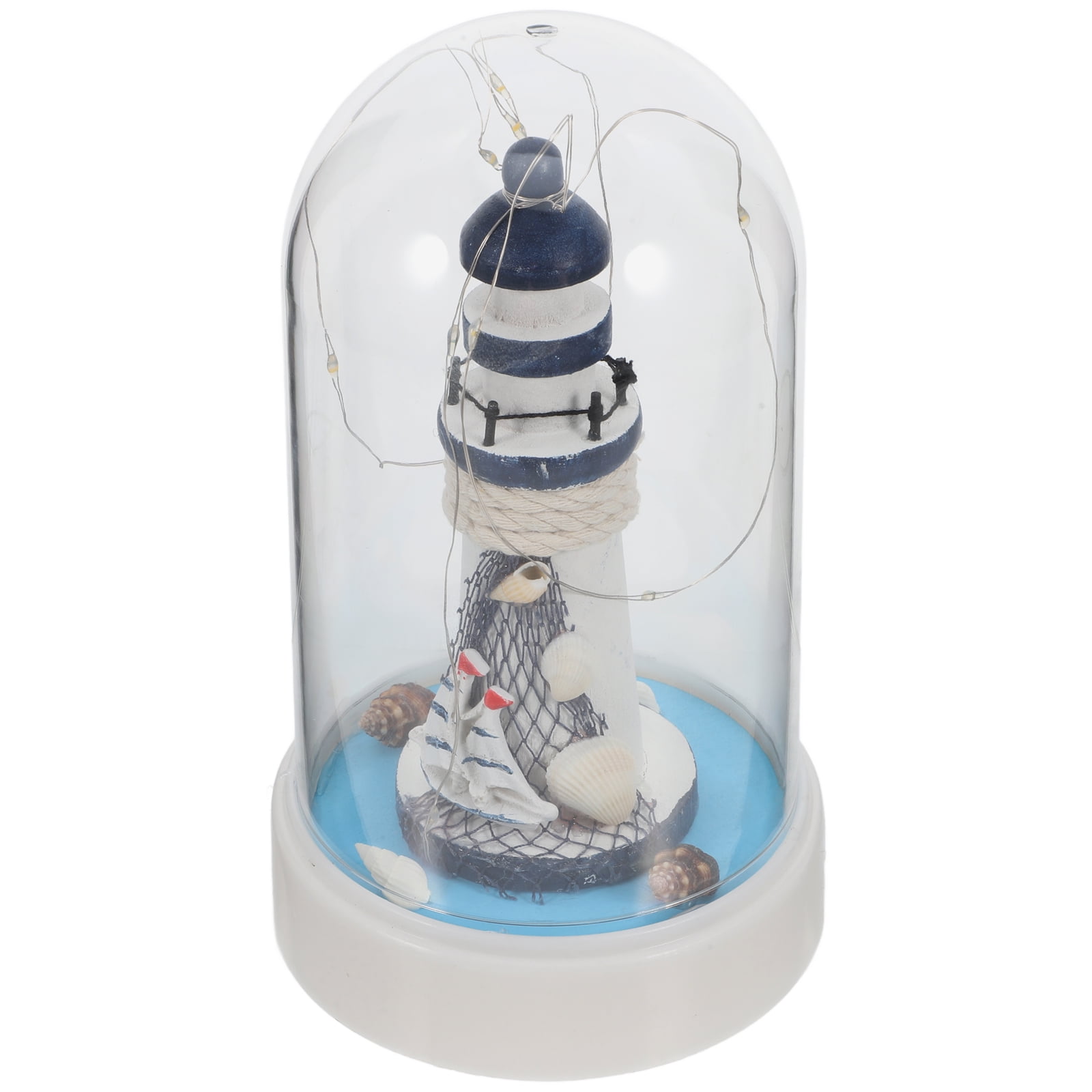 Resin Lighthouse Figurine Led Lighthouse Tower Light Nautical Decor ...