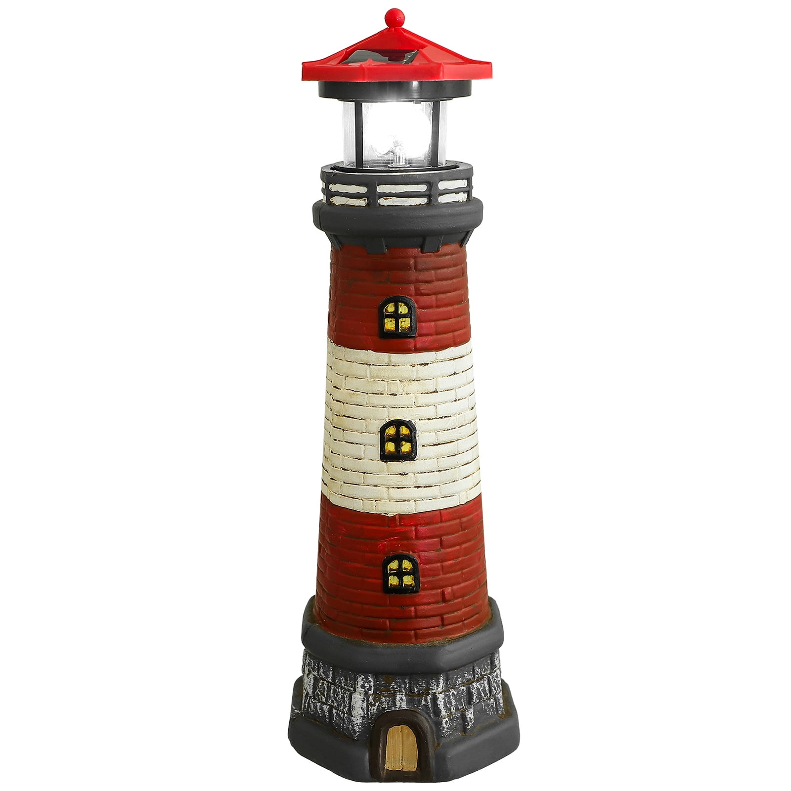 Resin Lighthouse Ornament Solar Powered Lighthouse Garden Solar ...