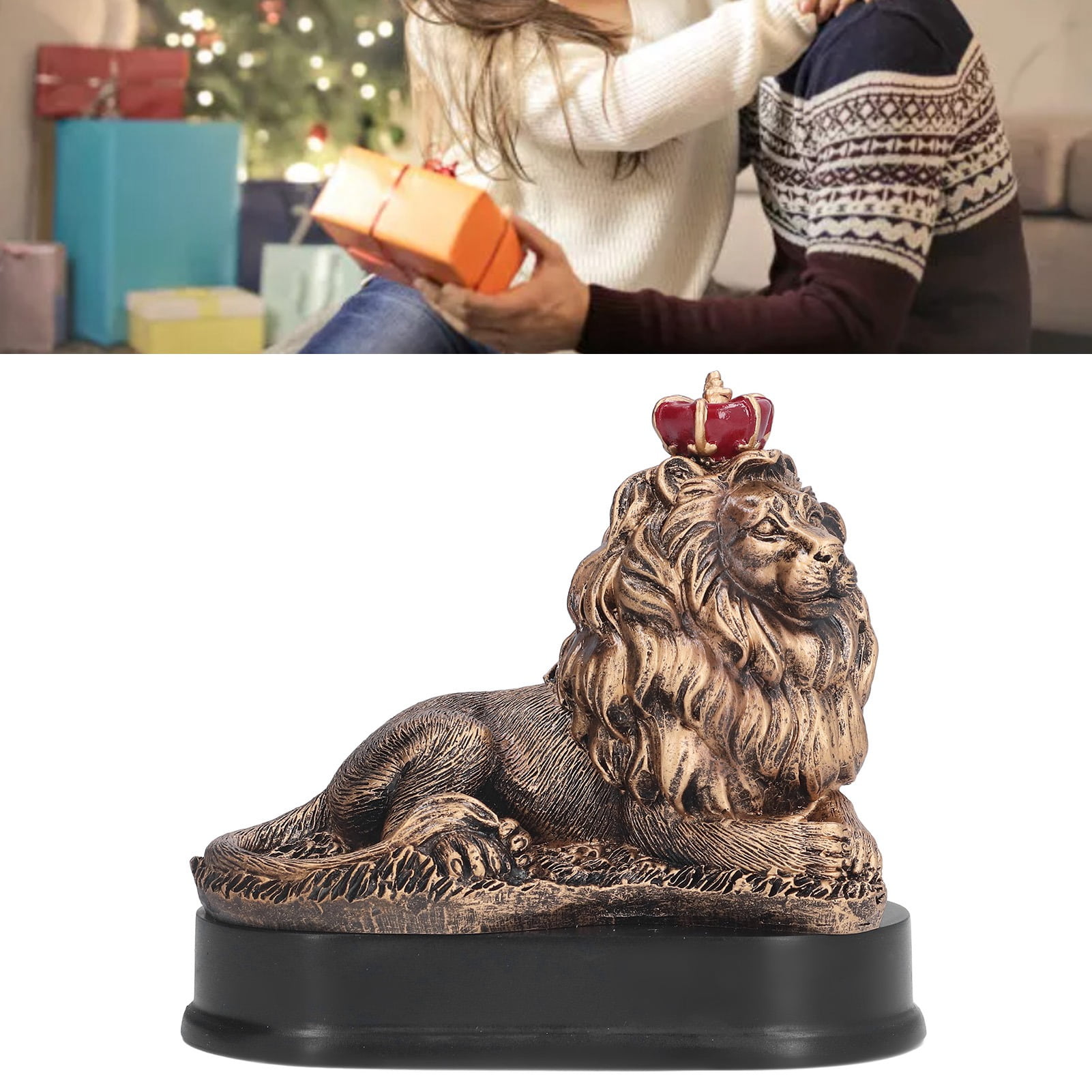 Resin Lion Sculpture, Decorative Ornament For Living Room, Porch, Or ...