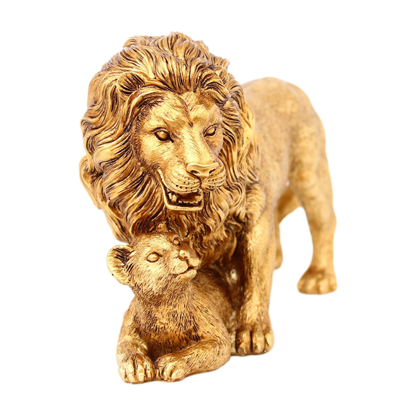 Resin Lion Statue Creative Gifts Art Decor Decoration Ornament Animals ...