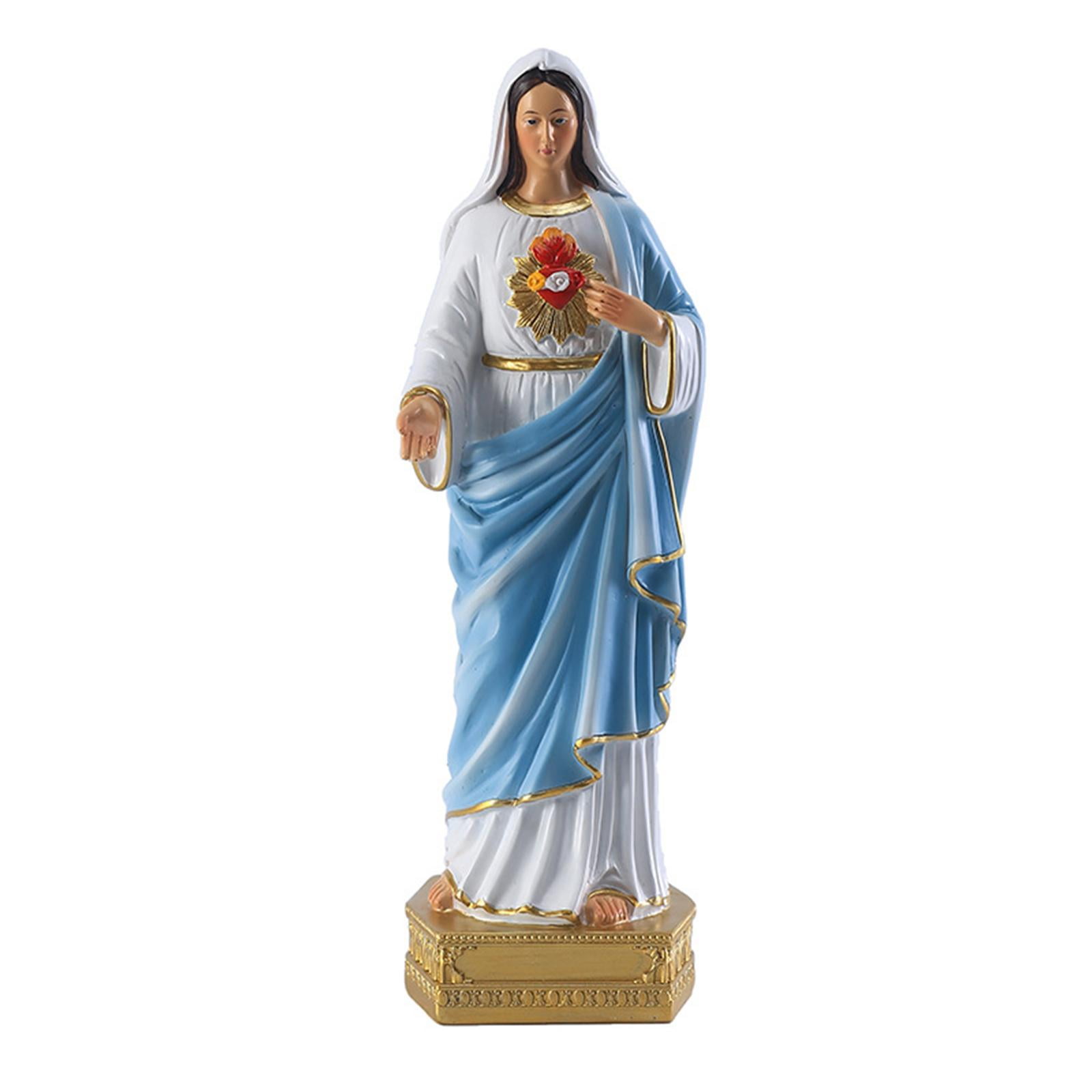 Resin Mary Statue Holy Mother Mary Poly Sculpture Our Lady Christian F