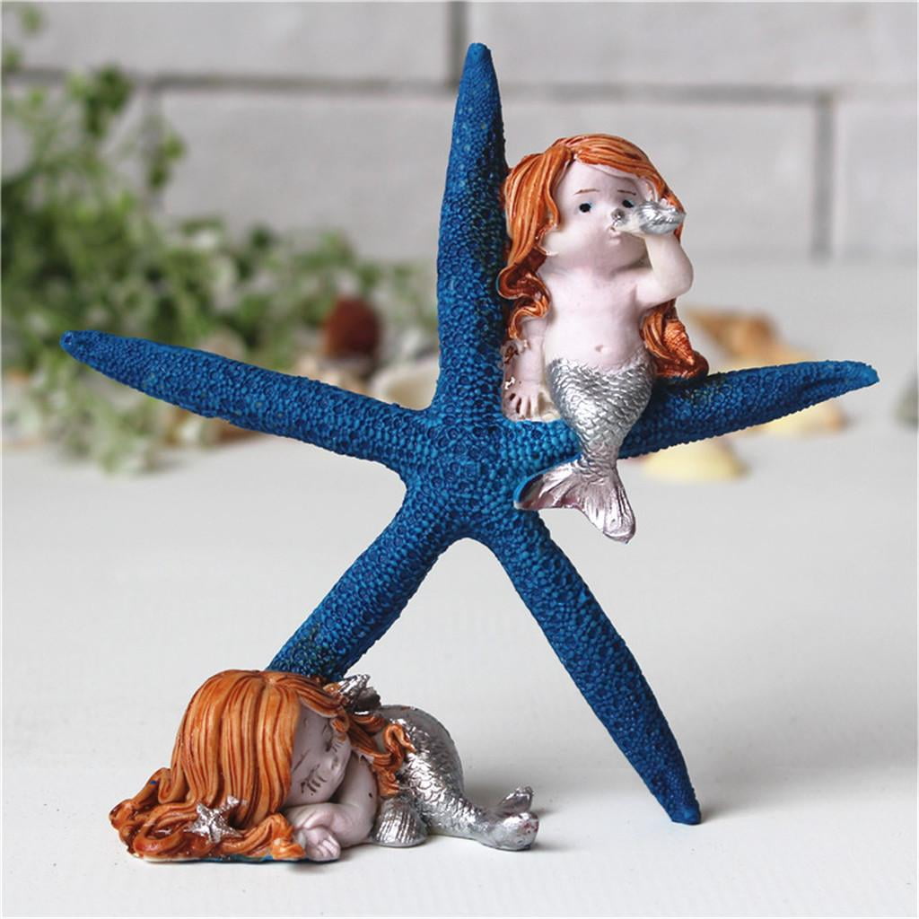Resin Mermaid Statue Nautical Decor Tabletop Home Office Decoration ...