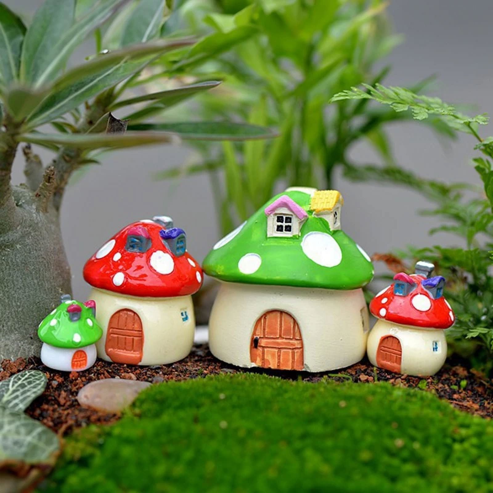 Resin Mini Mushroom House DIY Garden Micro Landscape Design Cute Fairy ...
