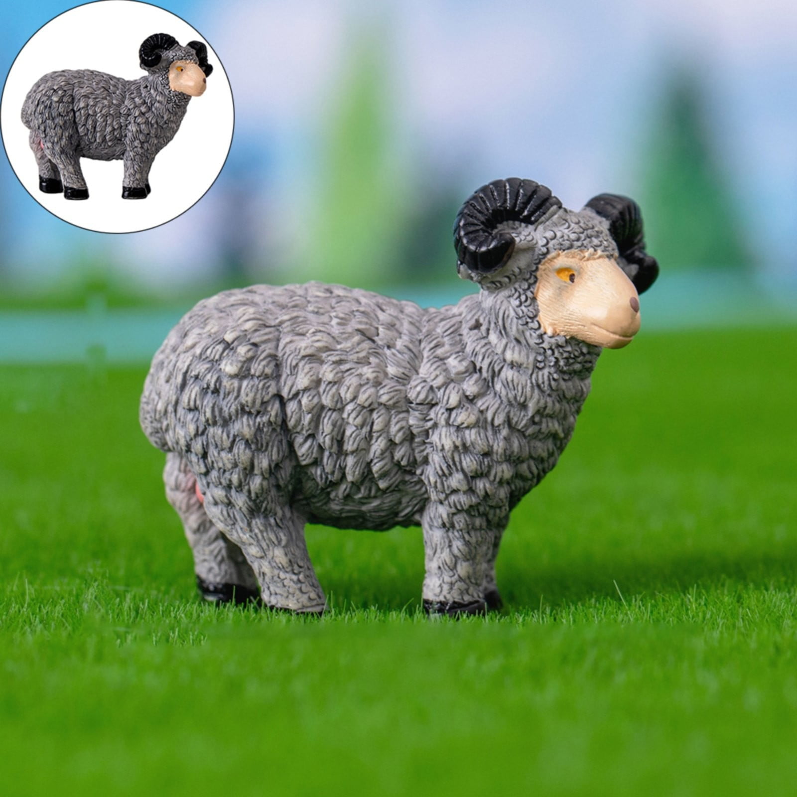 Resin Miniature Sheep Figurine - Realistic Animal Decor for Home ...